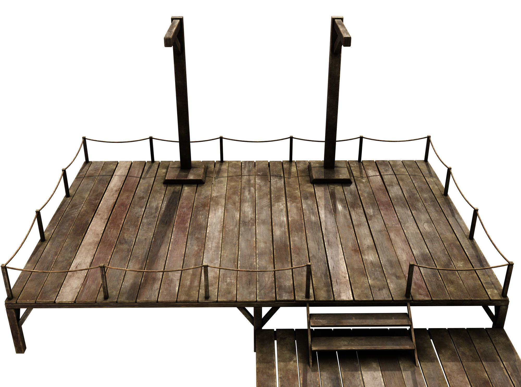 3D model Medieval Triple Gallows VR / AR / low-poly | CGTrader