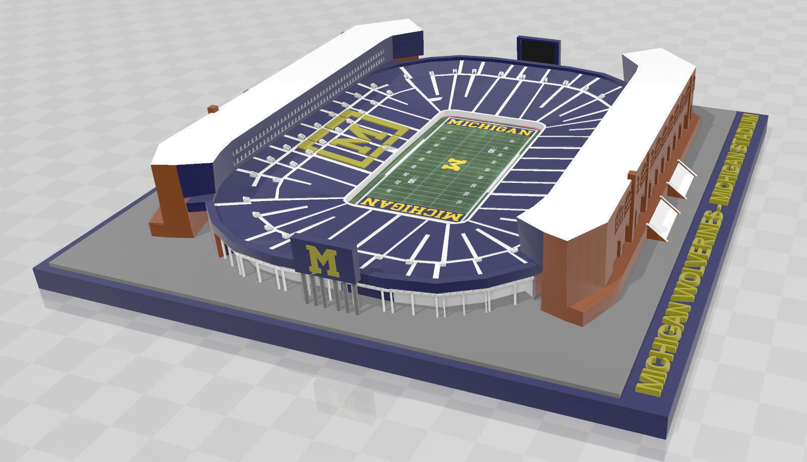 Michigan Wolverines - Michigan Stadium 3D model 3D printable | CGTrader