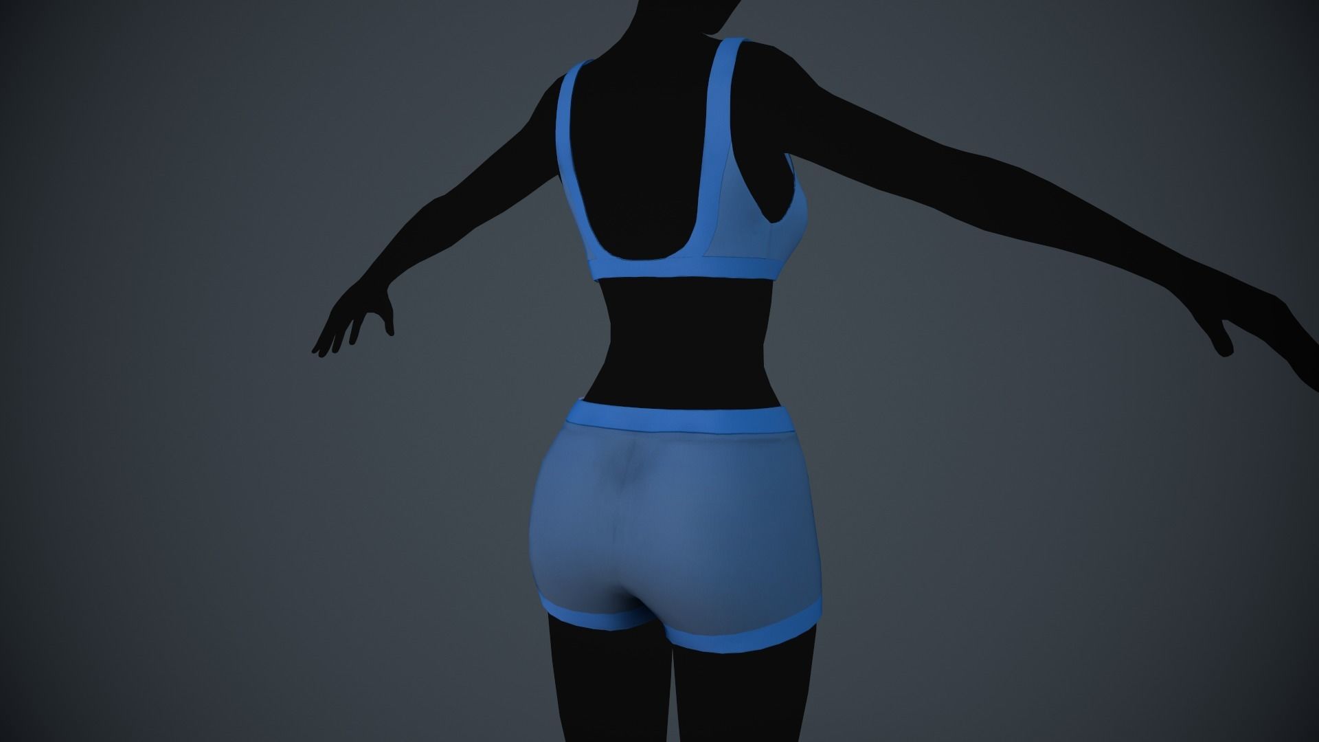 3D model Female Blue Bra and Underwear VR / AR / low-poly | CGTrader