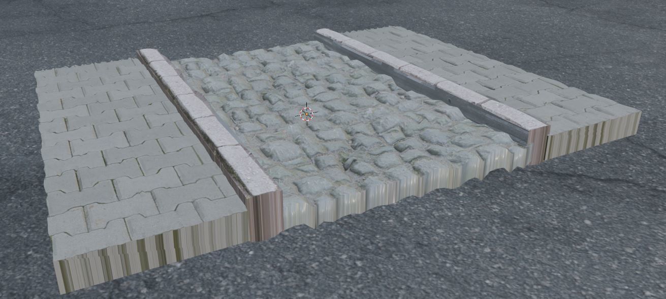3D model Realistic Road and Sidewalk VR / AR / low-poly | CGTrader