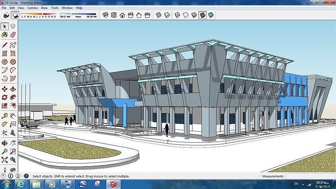 Sketchup Office building OFF3 free 3D model | CGTrader