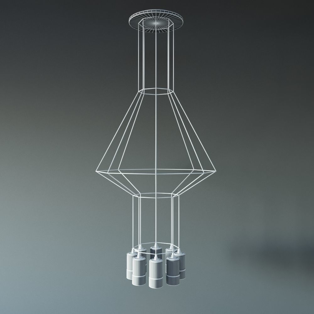 Hanging lamp wireflow freeform 0307 led suspension lamp 3D model | CGTrader