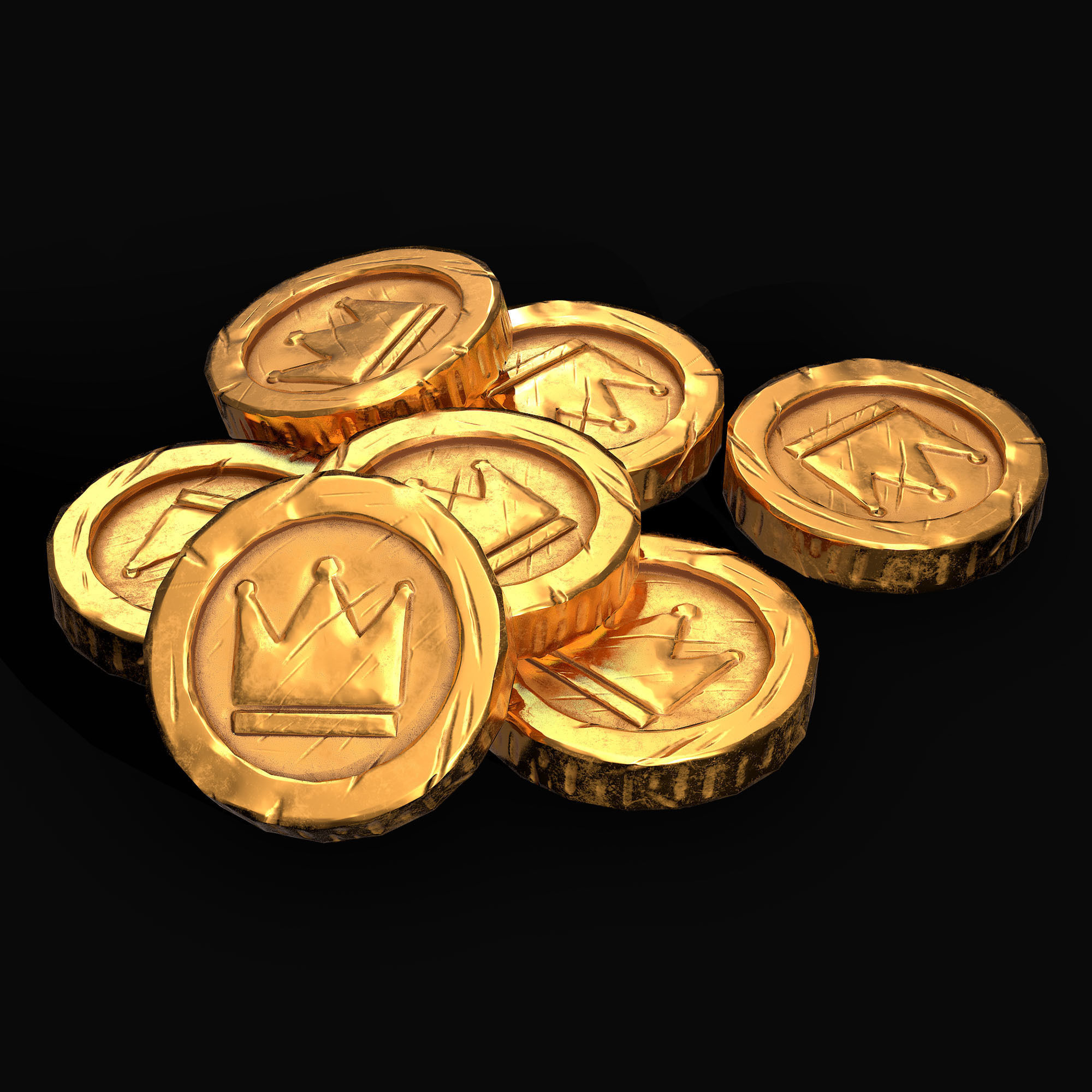 Stylised Coins low-poly FREE free VR / AR / low-poly 3D model | CGTrader