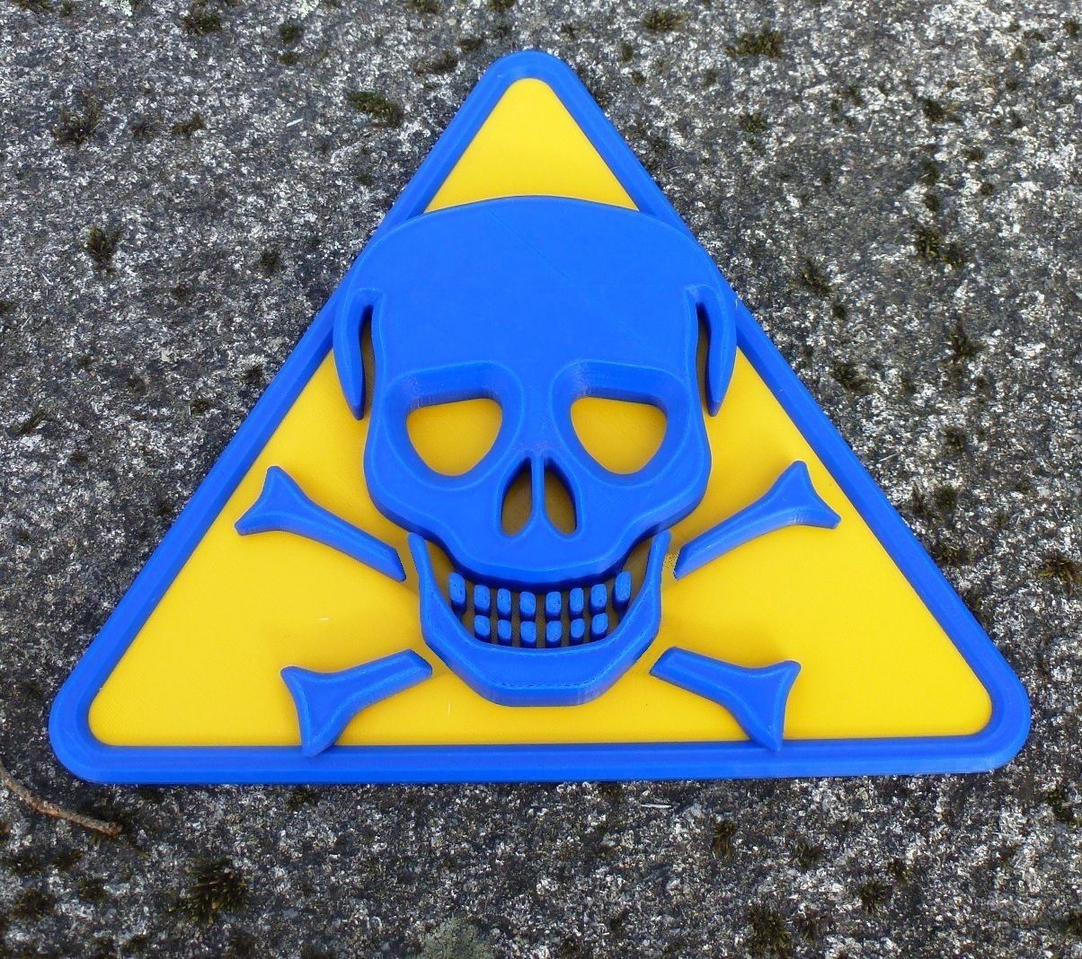 3D warning skull sign 3D model 3D printable | CGTrader