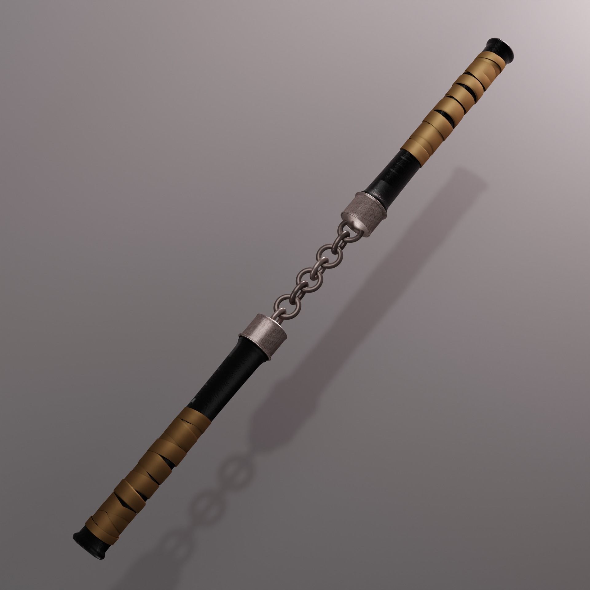 nunchuck sword with chain 3D model | CGTrader