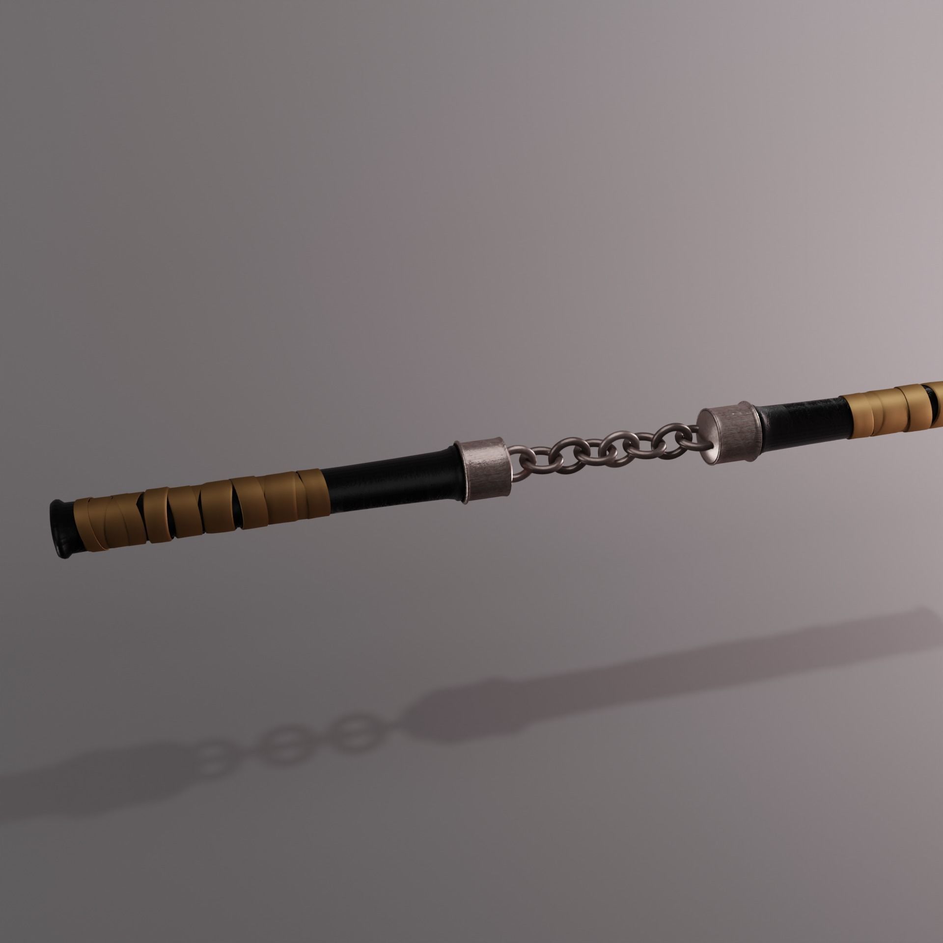 nunchuck sword with chain 3D model | CGTrader