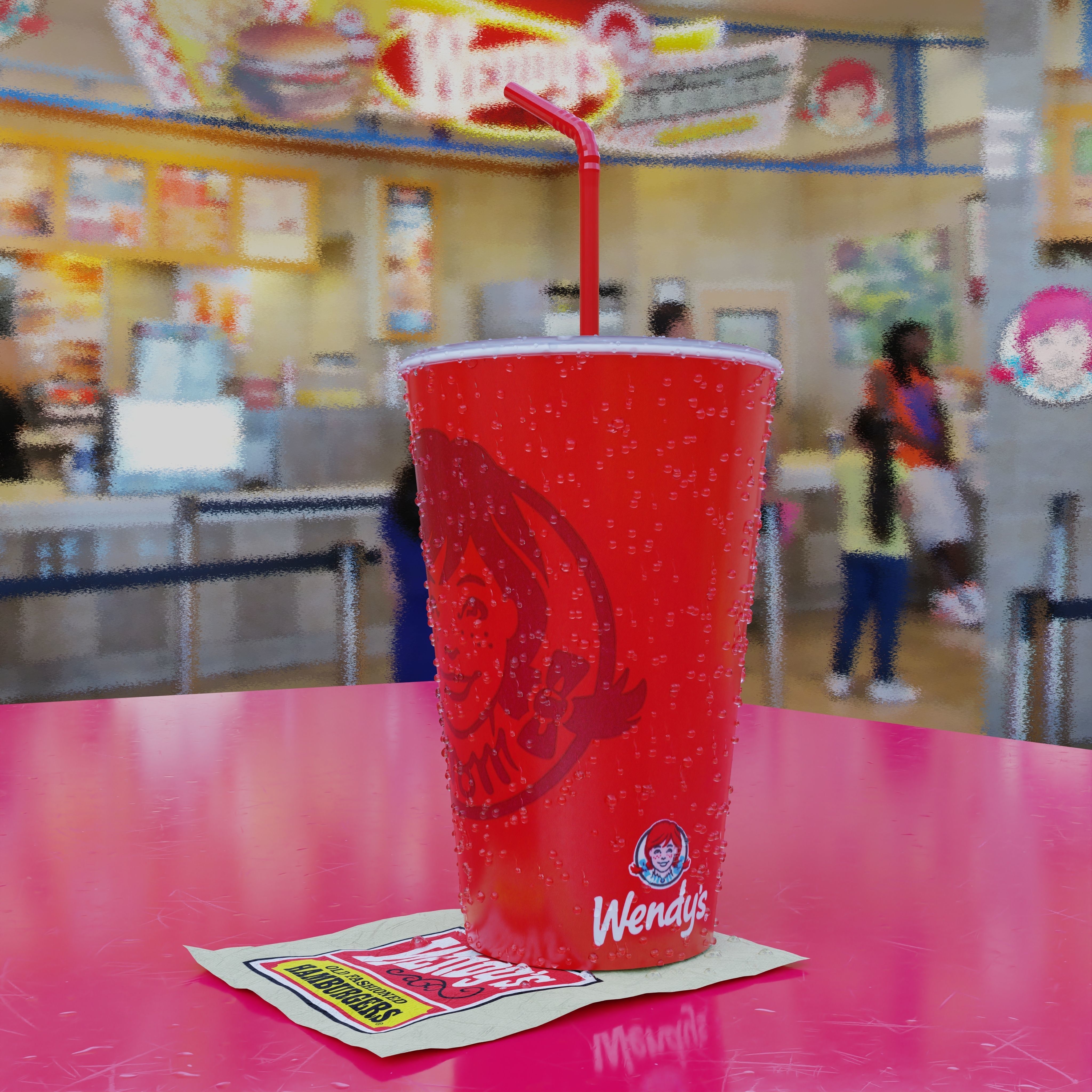 3D model Wendys Cup Photorealistic PBR VR / AR / low-poly | CGTrader