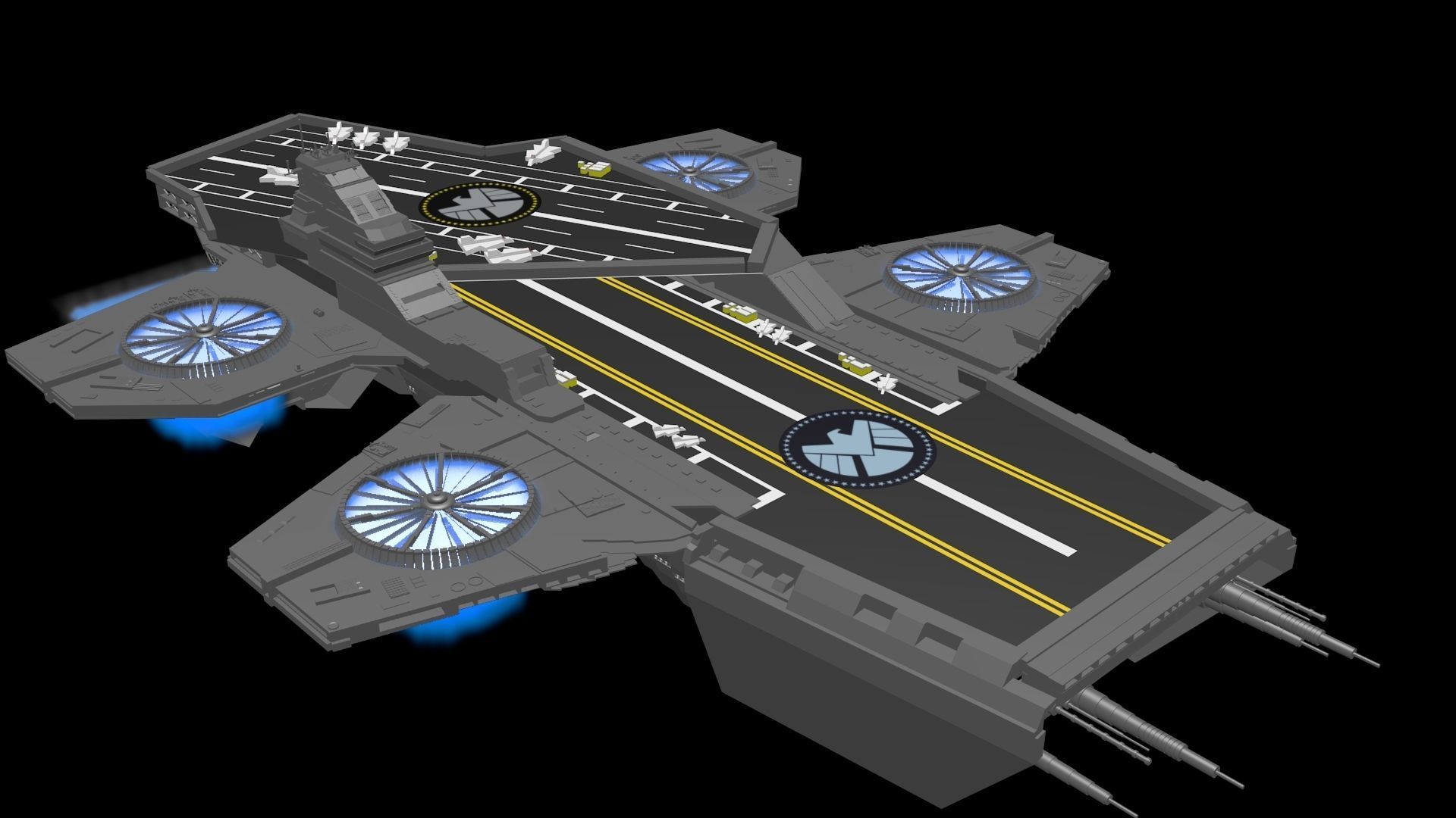 SHIELD Helicarrier free 3D model | CGTrader