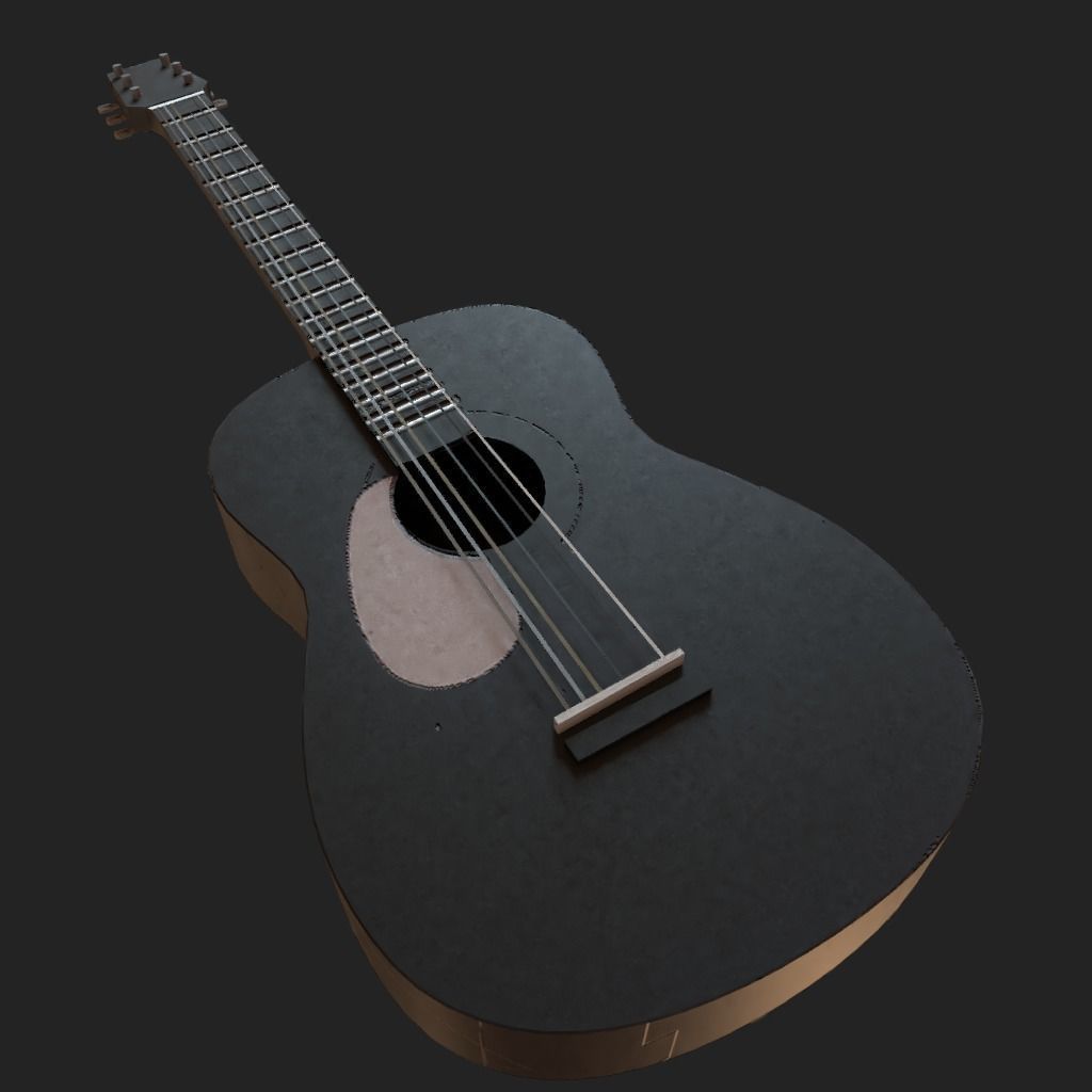 Black Guitar low poly free VR / AR / low-poly 3D model | CGTrader