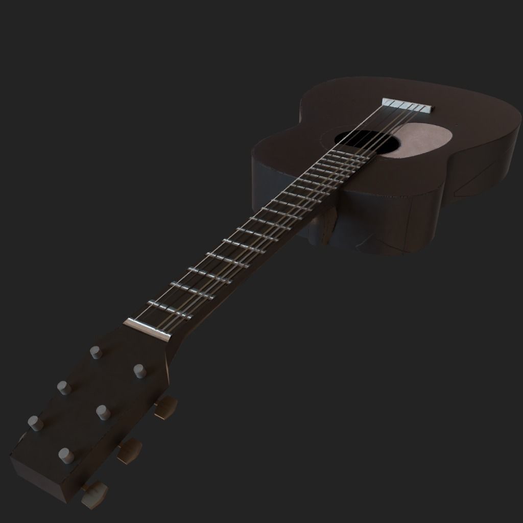 Black Guitar low poly free VR / AR / low-poly 3D model | CGTrader