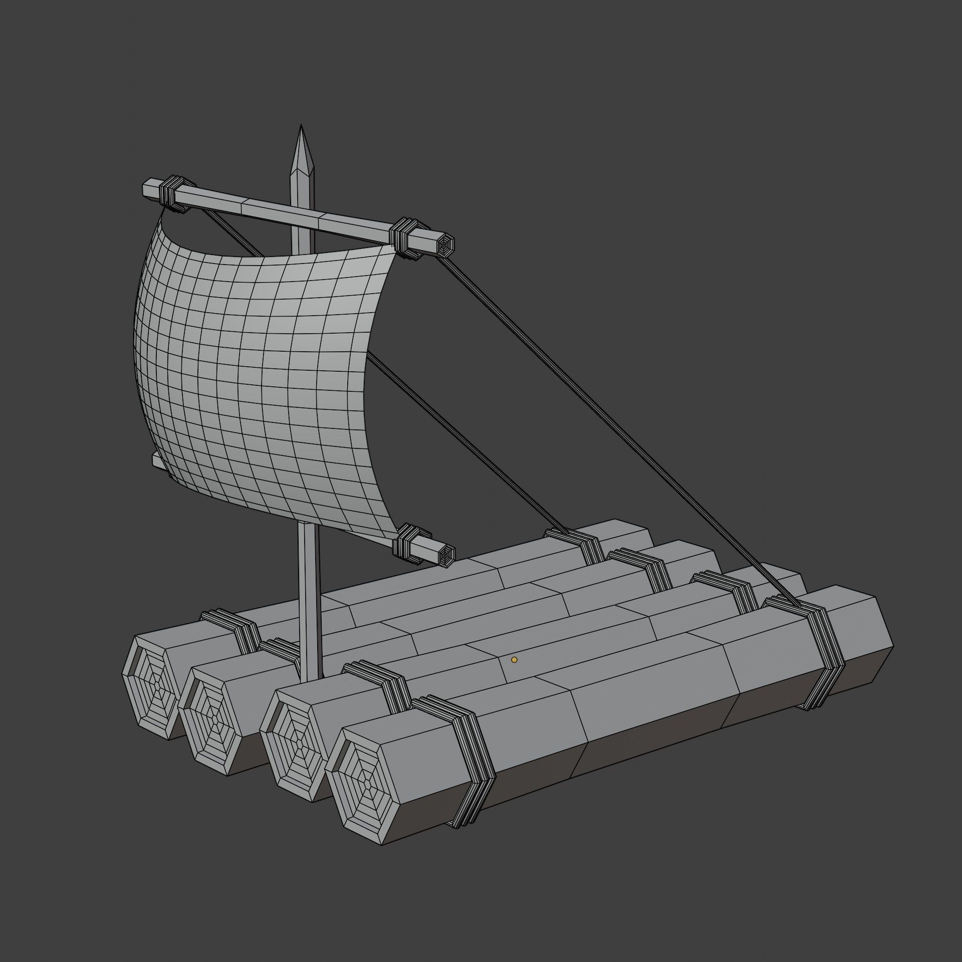 3D model Low poly Cartoon Raft VR / AR / low-poly | CGTrader