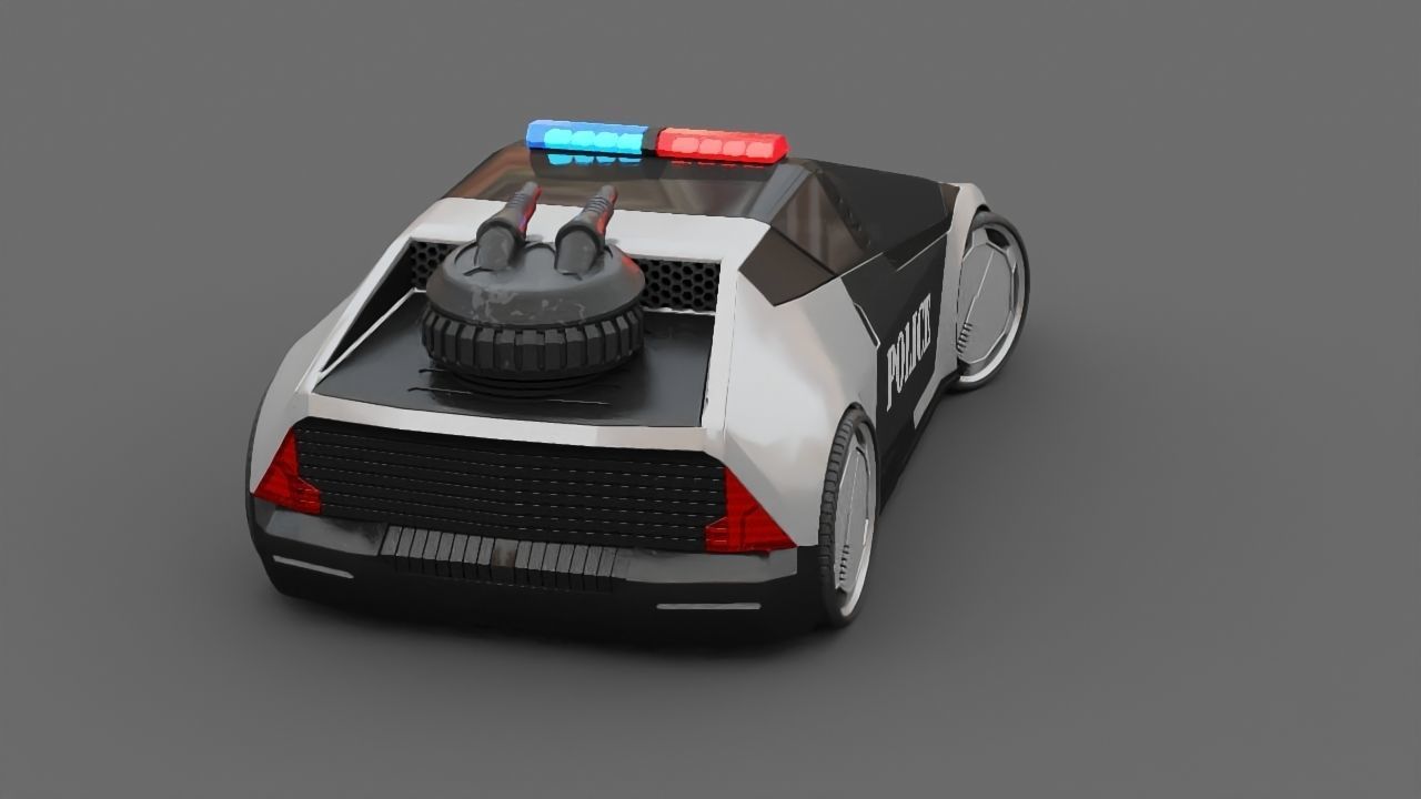 sci-fi Police car 3D model | CGTrader