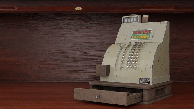 3D model Old Case Register VR / AR / low-poly | CGTrader