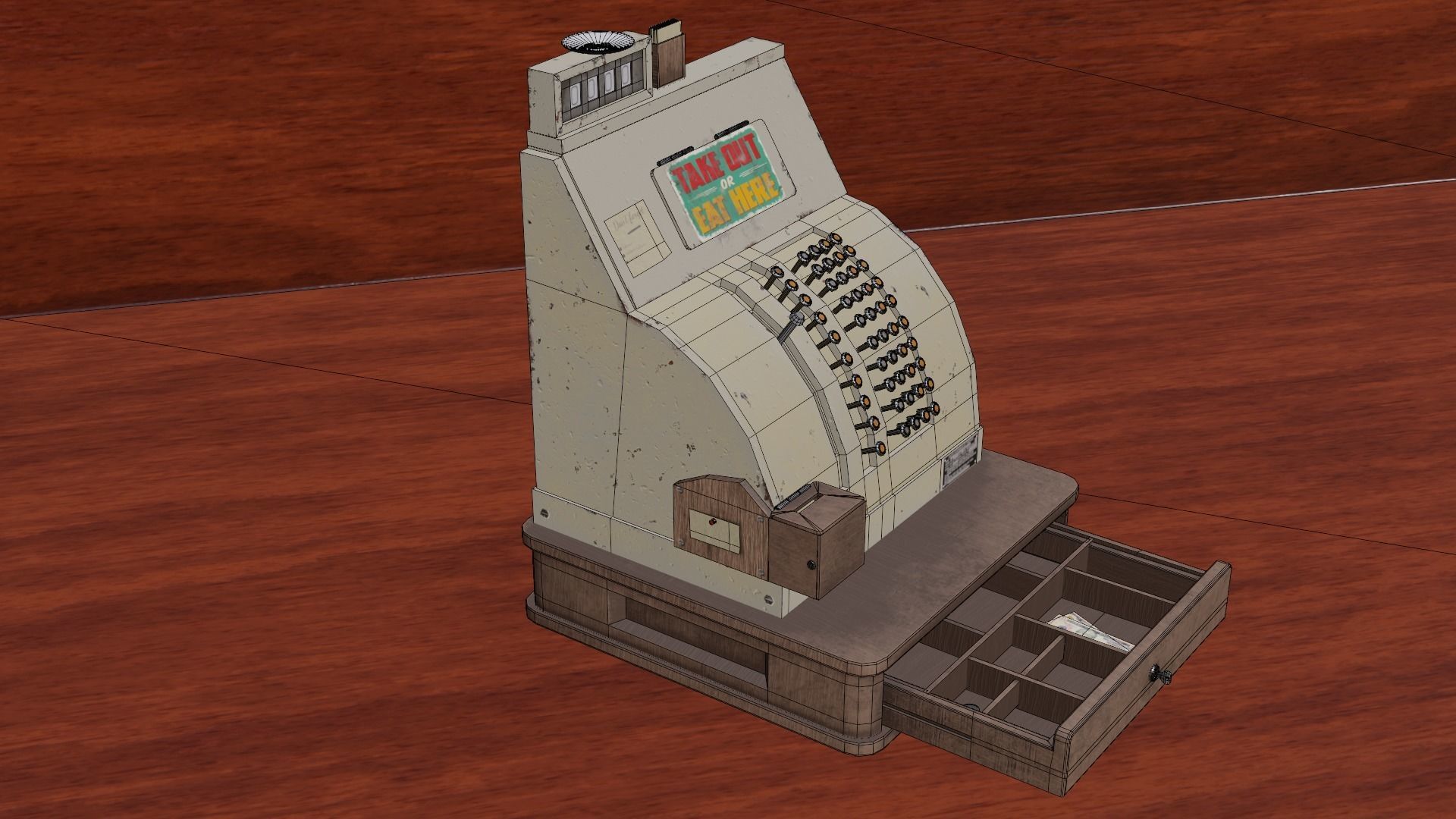 3D model Old Case Register VR / AR / low-poly | CGTrader