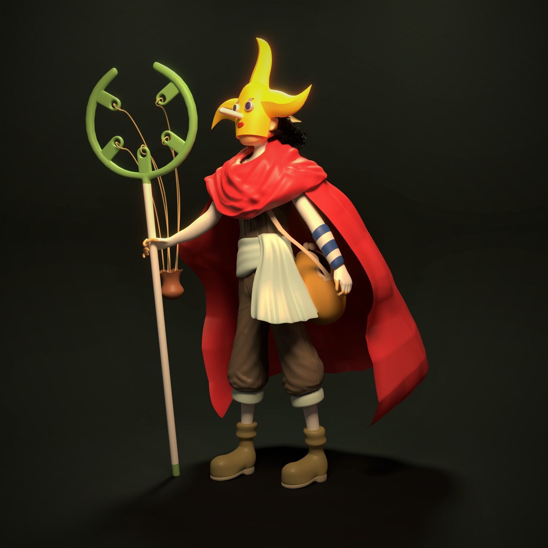 Sogeking One Piece 3D model rigged | CGTrader