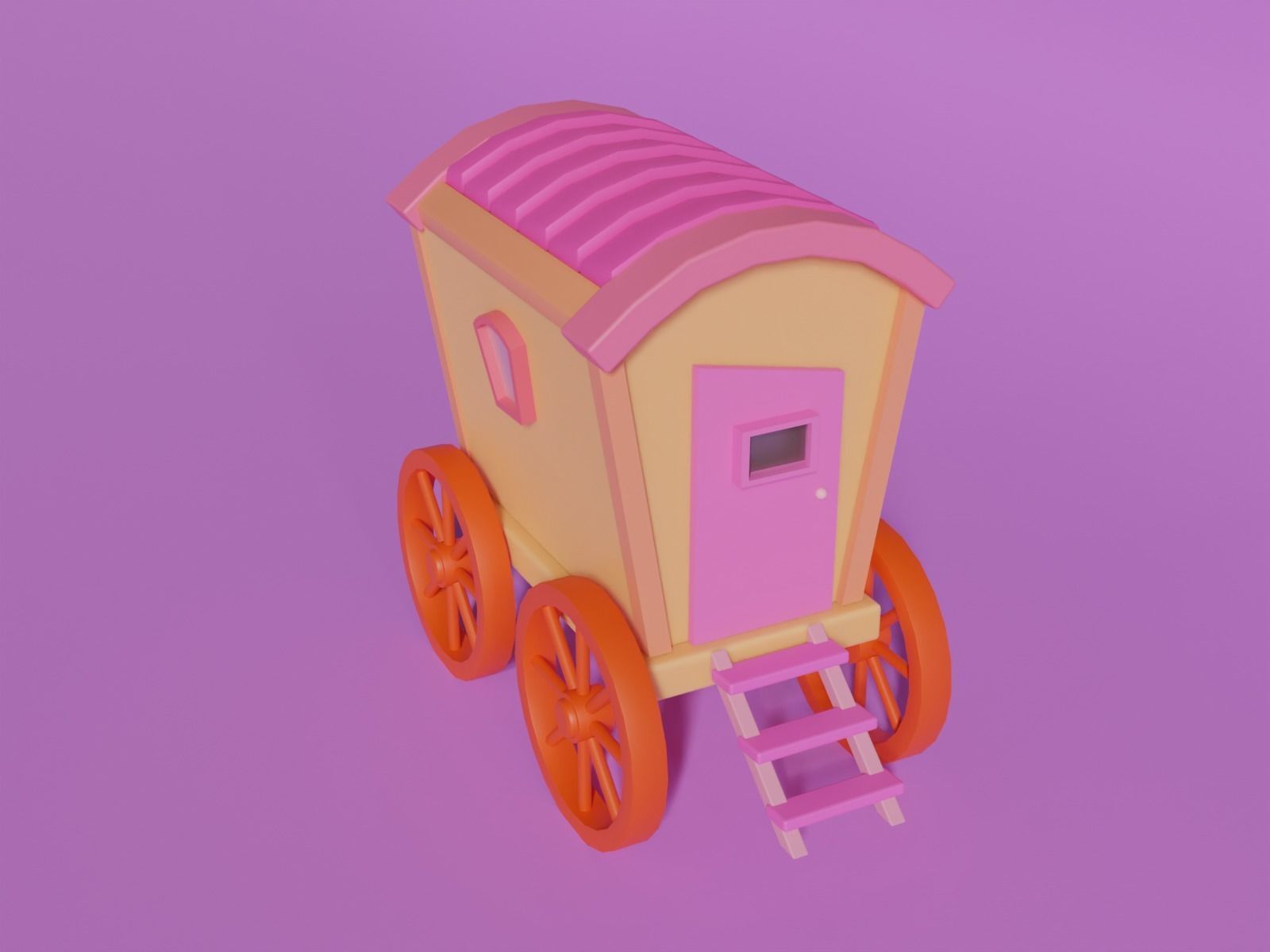 3D model Low Poly Cartoon Wagon VR / AR / low-poly | CGTrader