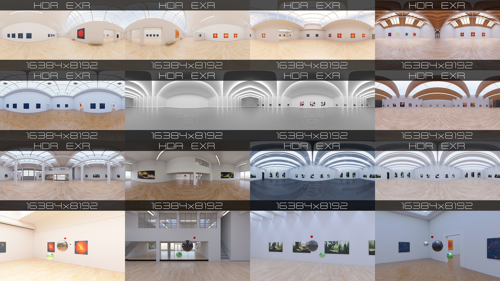 HDRI - Art Museum Gallery Interiors - Mega Pack 3D Model Collection ...