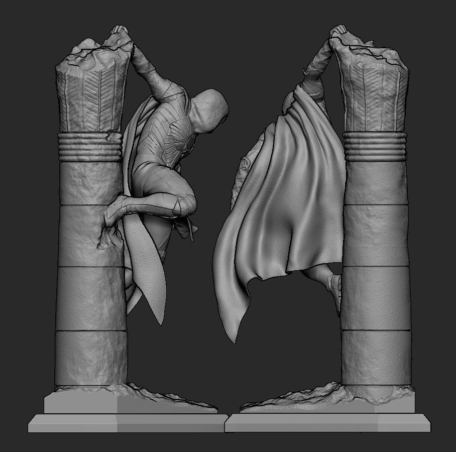 Moon Knight Statue 3d print ready 3D model 3D printable | CGTrader