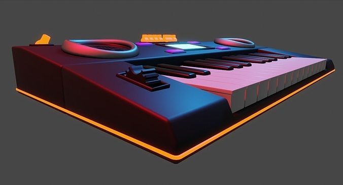 Cartoon Musical Keyboard 3D model | CGTrader
