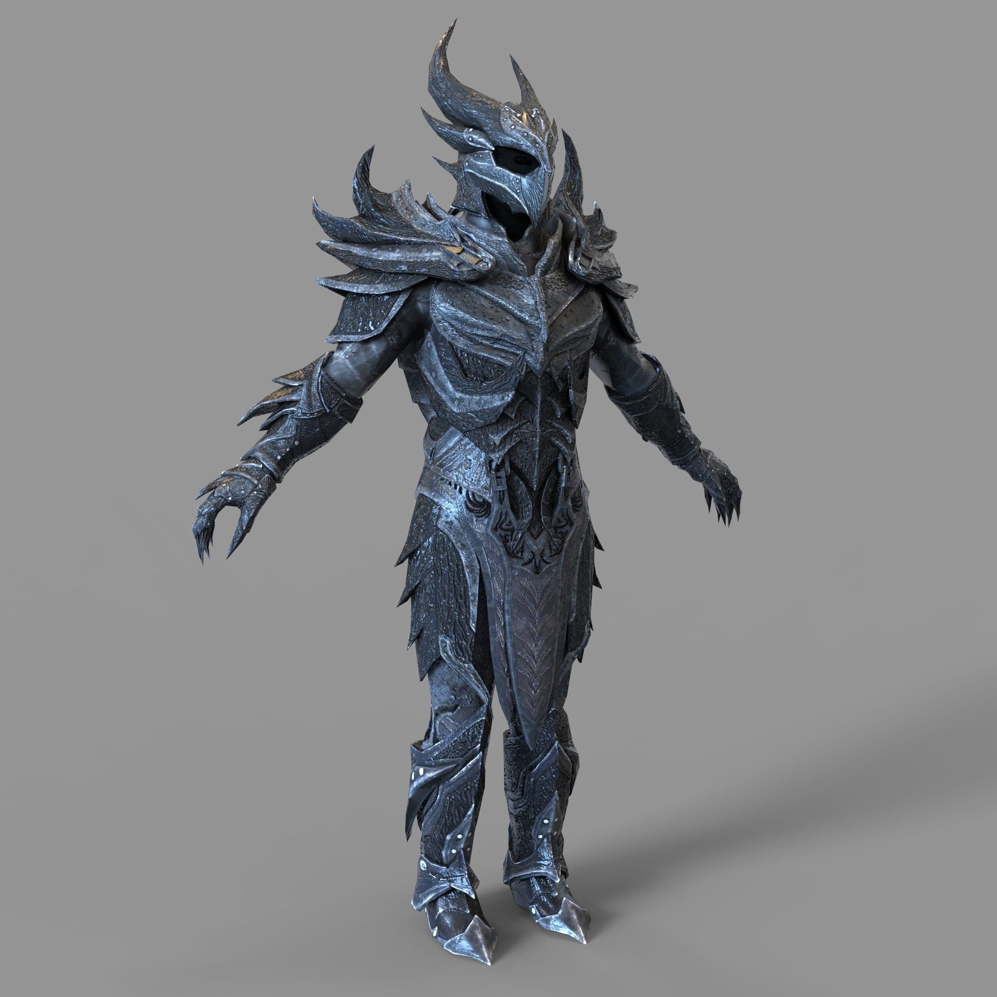 Skyrim Daedric Armor Full Wearable Armor with Weapons 3D model 3D ...