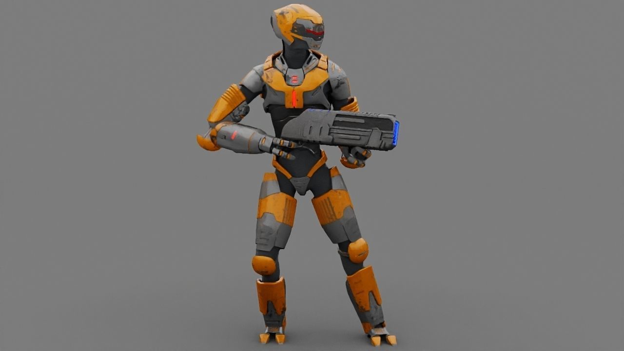 Alien Trooper rigged character 3D model rigged | CGTrader