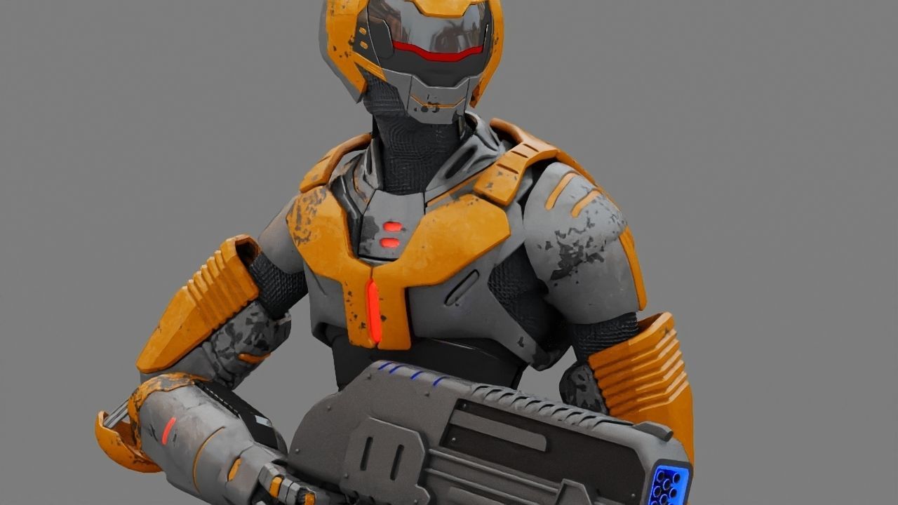 Alien Trooper rigged character 3D model rigged | CGTrader