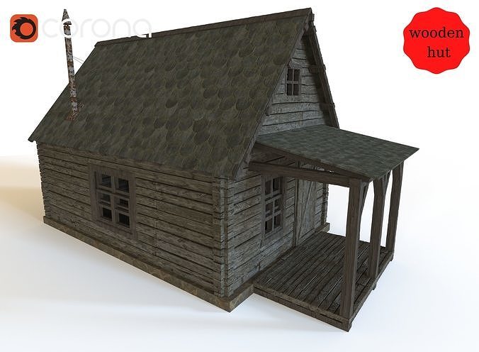 3D model wooden hut VR / AR / low-poly | CGTrader
