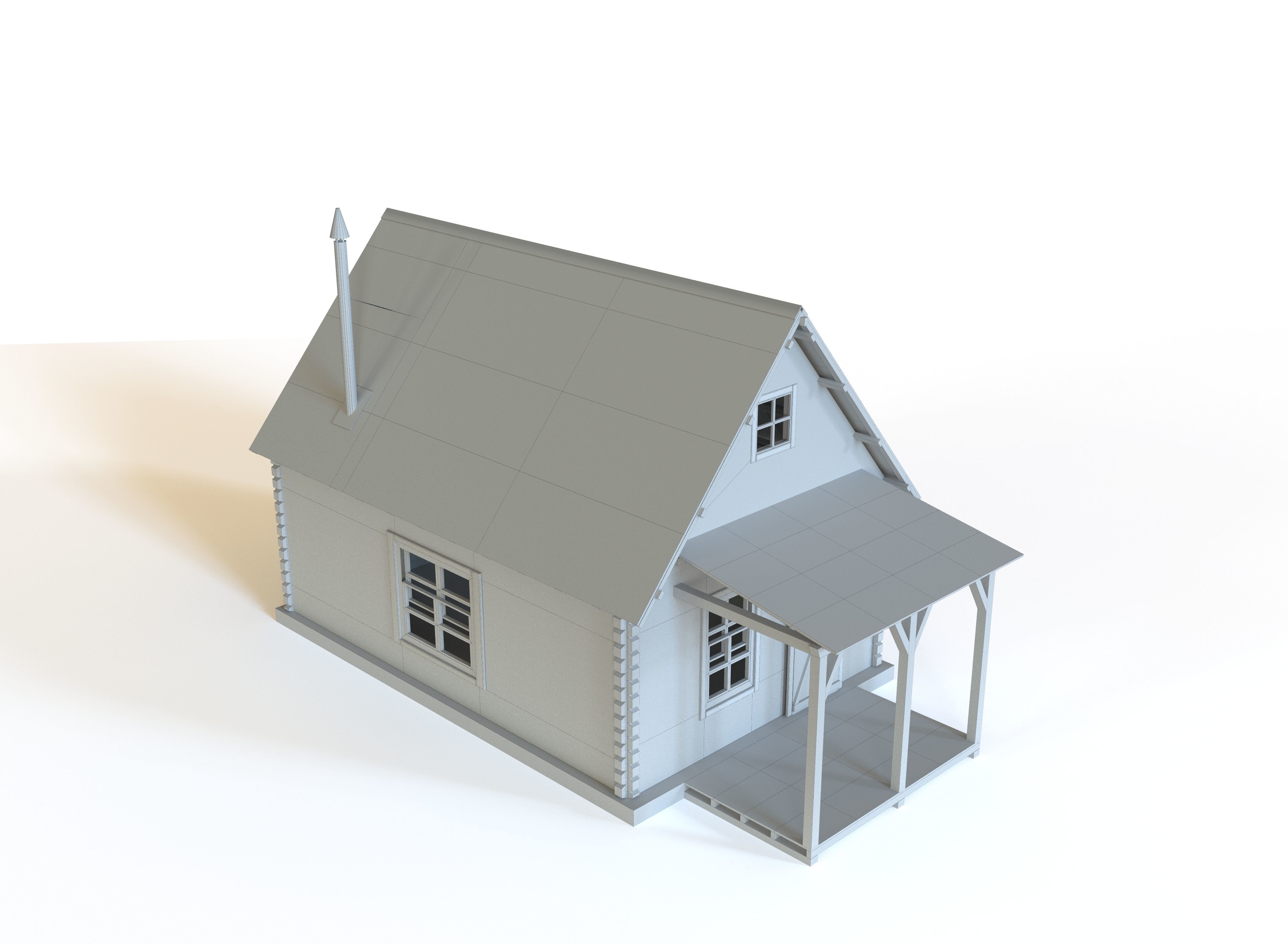 3D model wooden hut VR / AR / low-poly | CGTrader