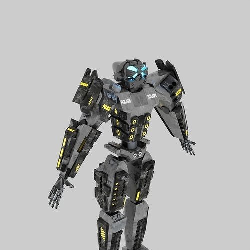 cyberpunk robot 3D model animated rigged | CGTrader