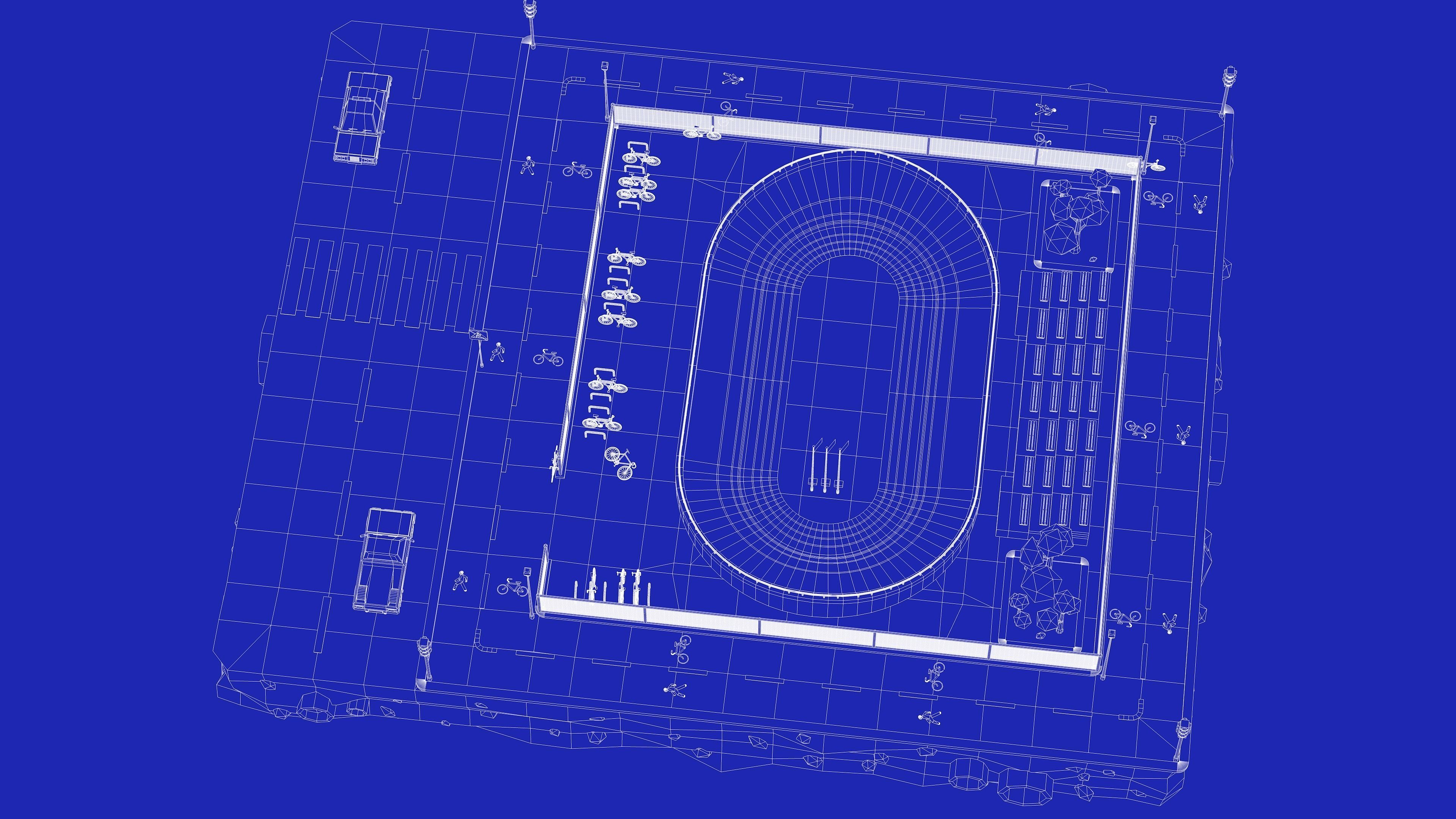3D model Velodrome Cycling Track Low Poly 3D Model VR / AR / low-poly ...