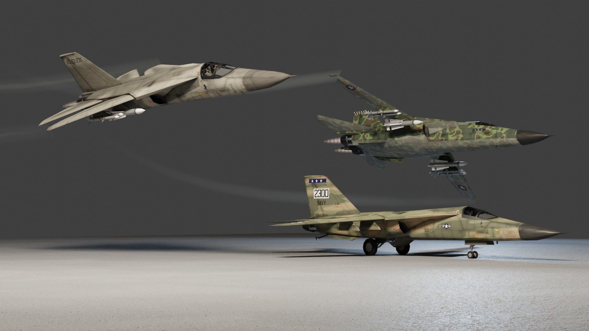 3D model General Dynamics F-111 Aardvark jet fighter VR / AR / low-poly ...
