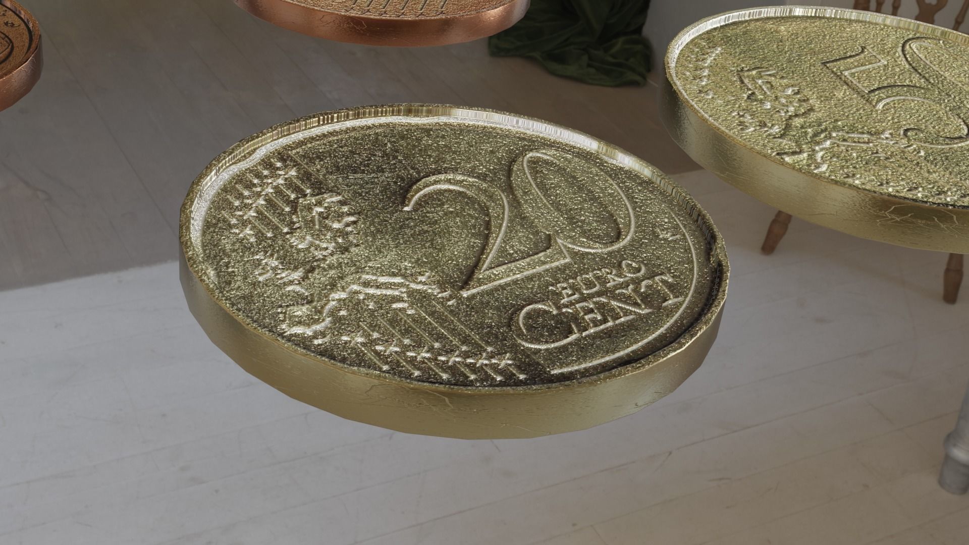 3D model Low Poly Euro Coins Collection All Euro Coins VR / AR / low ...