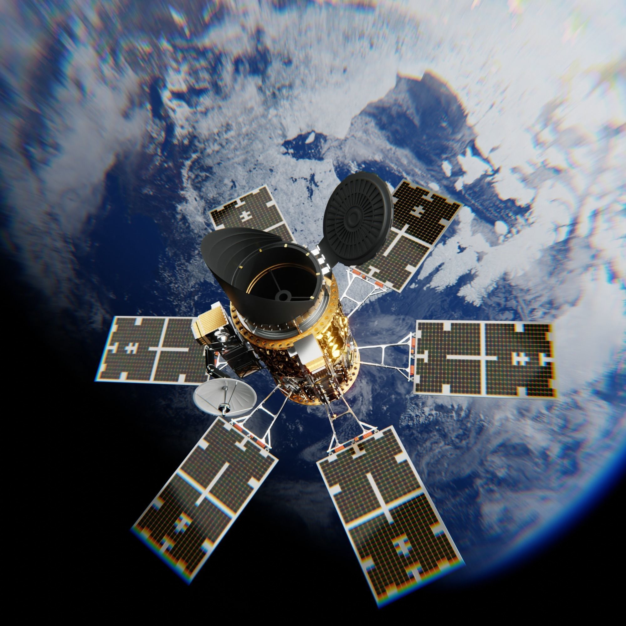 Satellite space blender 3D model | CGTrader