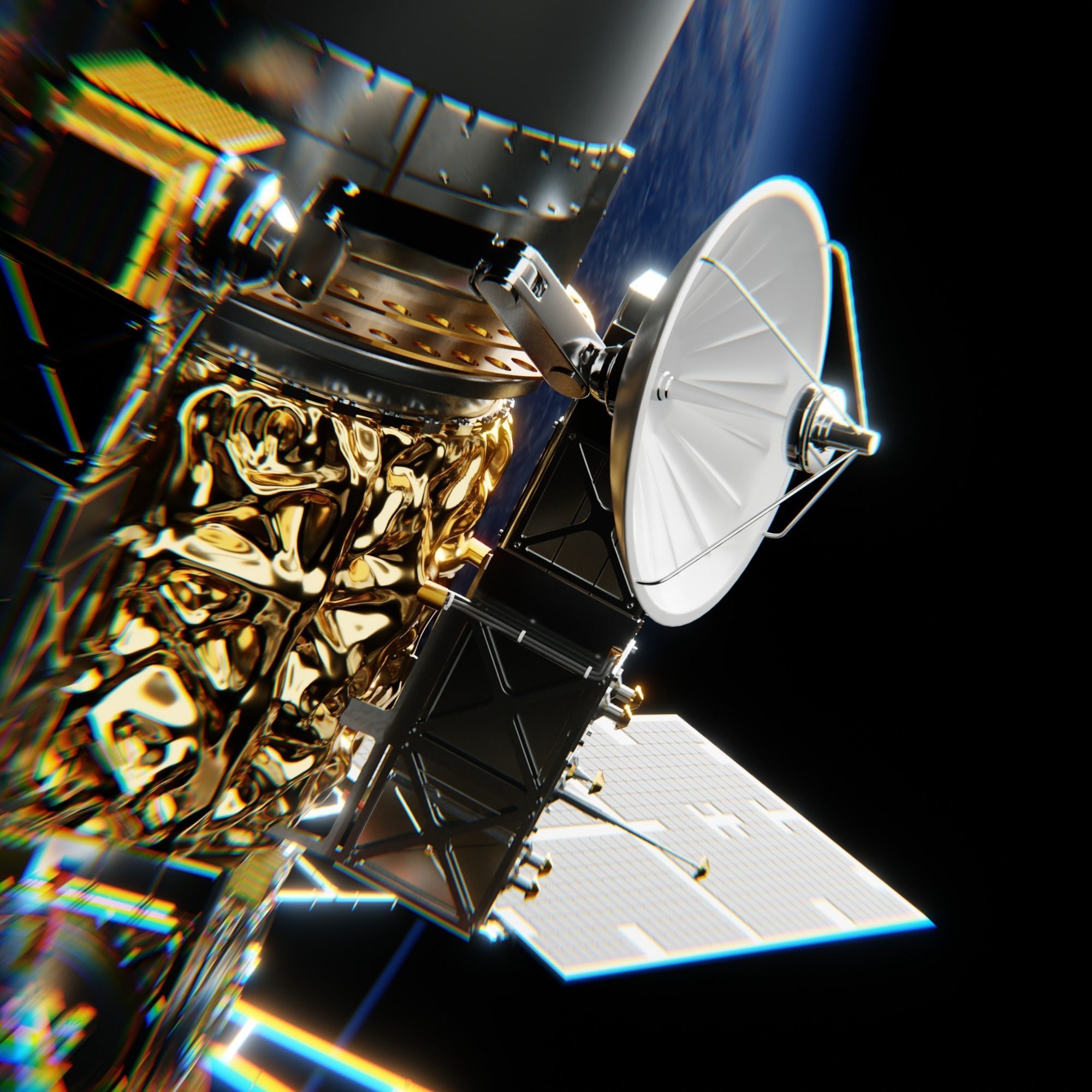 Satellite space blender 3D model | CGTrader