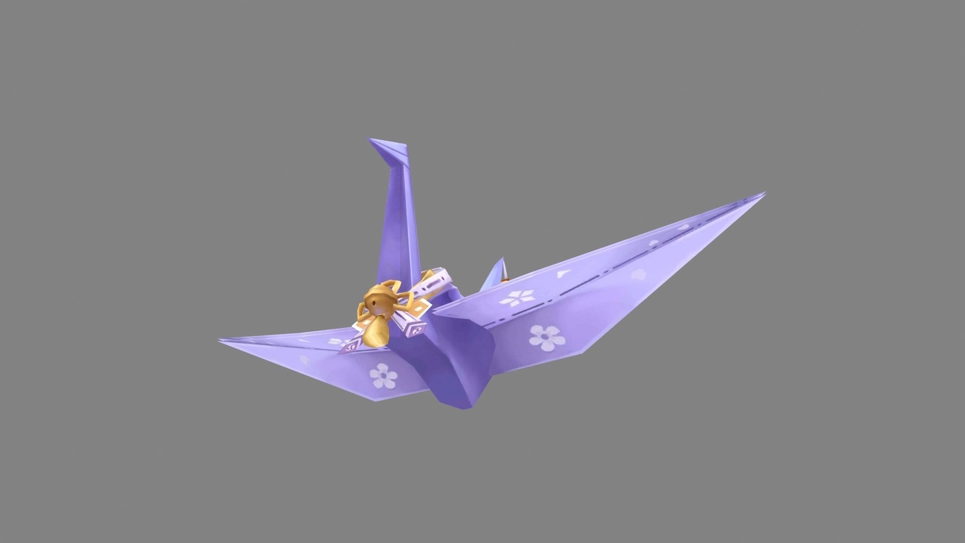 3D model cartoon purple paper crane VR / AR / low-poly | CGTrader