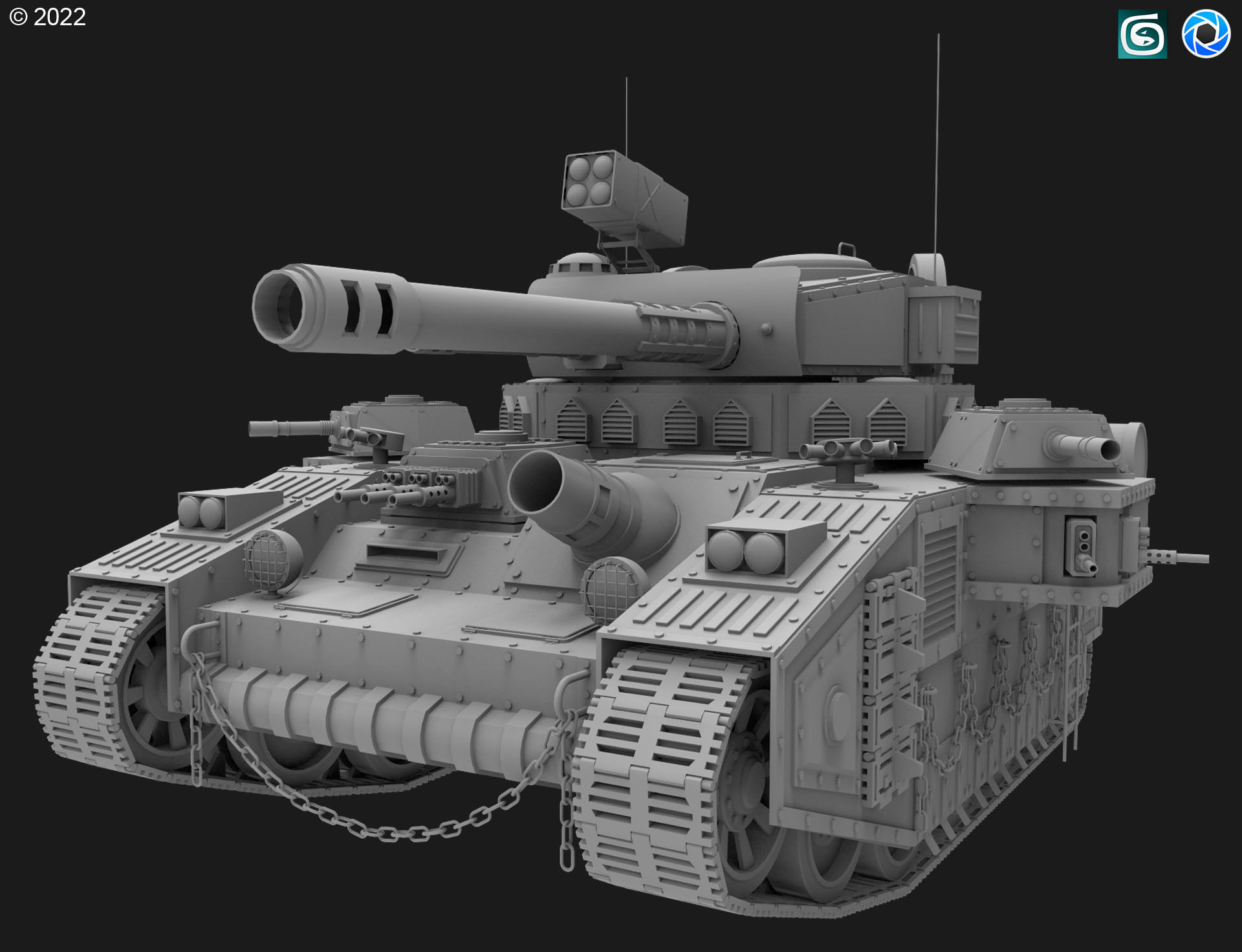Concept Tank 1- Clay Version 3D model | CGTrader