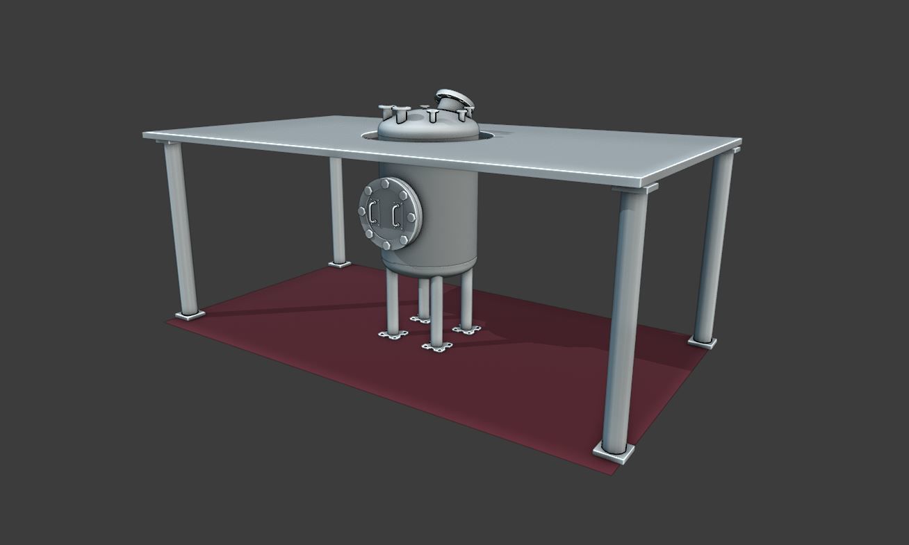 Cylindrical Vessel with Support structure 3D model | CGTrader