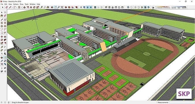 Sketchup School and University C4 3D model | CGTrader