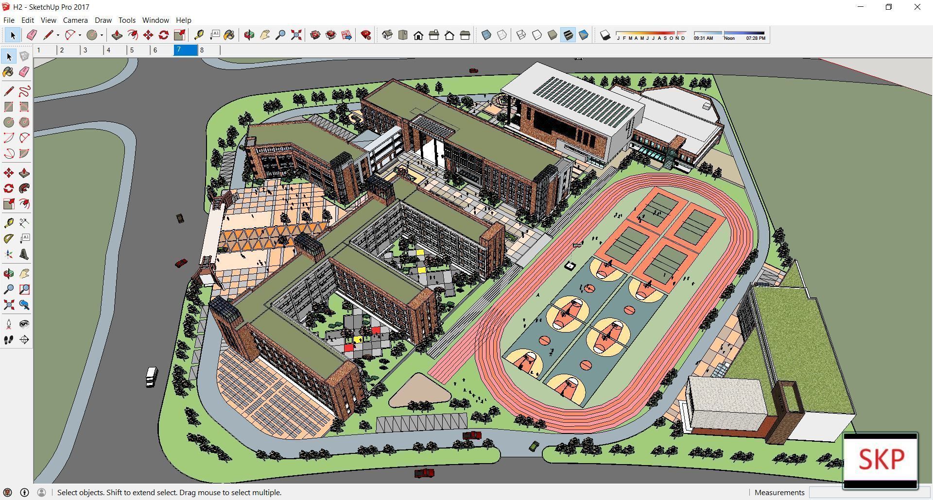 Sketchup School and University H2 3D model | CGTrader