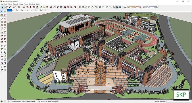 Sketchup School and University H2 3D model | CGTrader