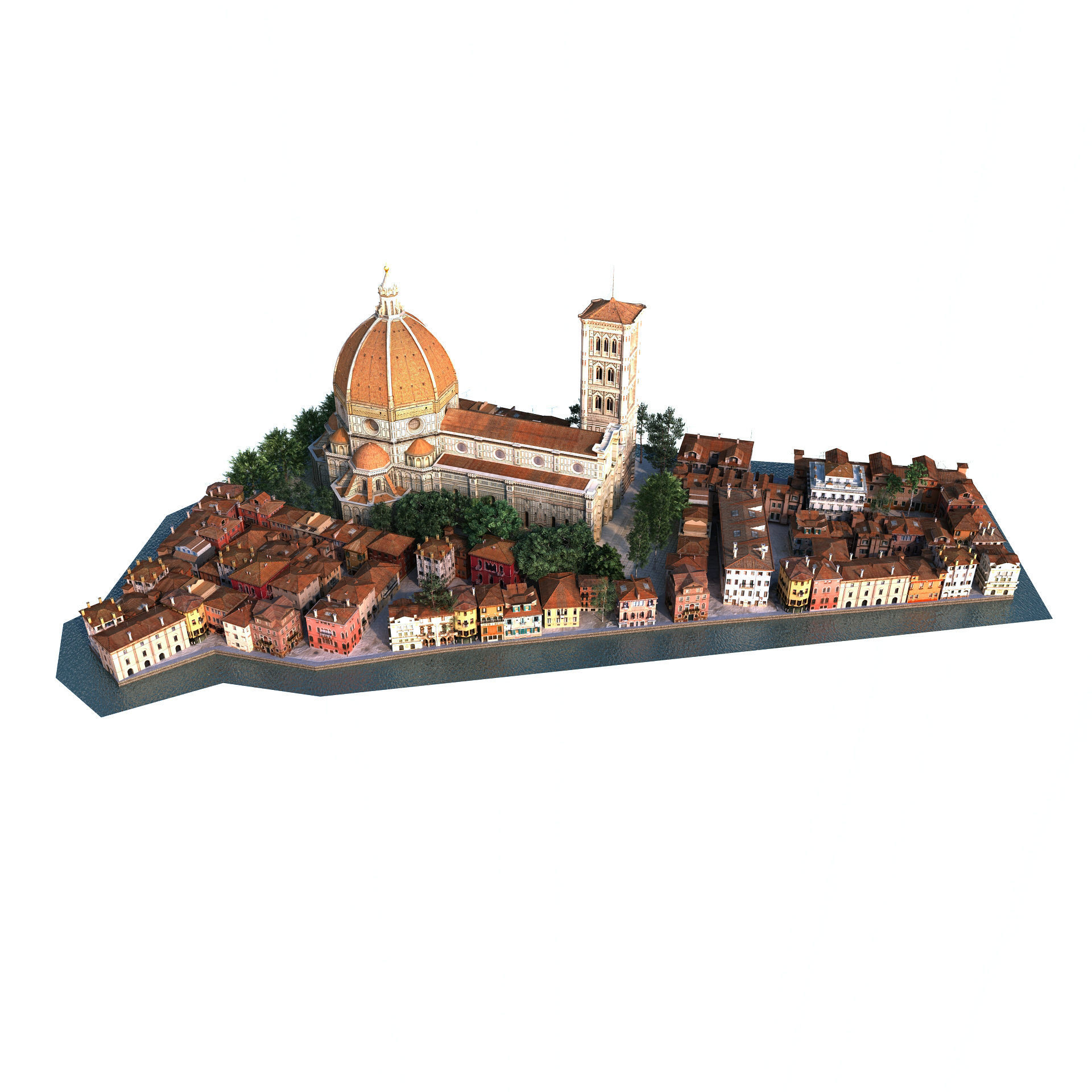 Brazil coast city buildings scene 3D model | CGTrader