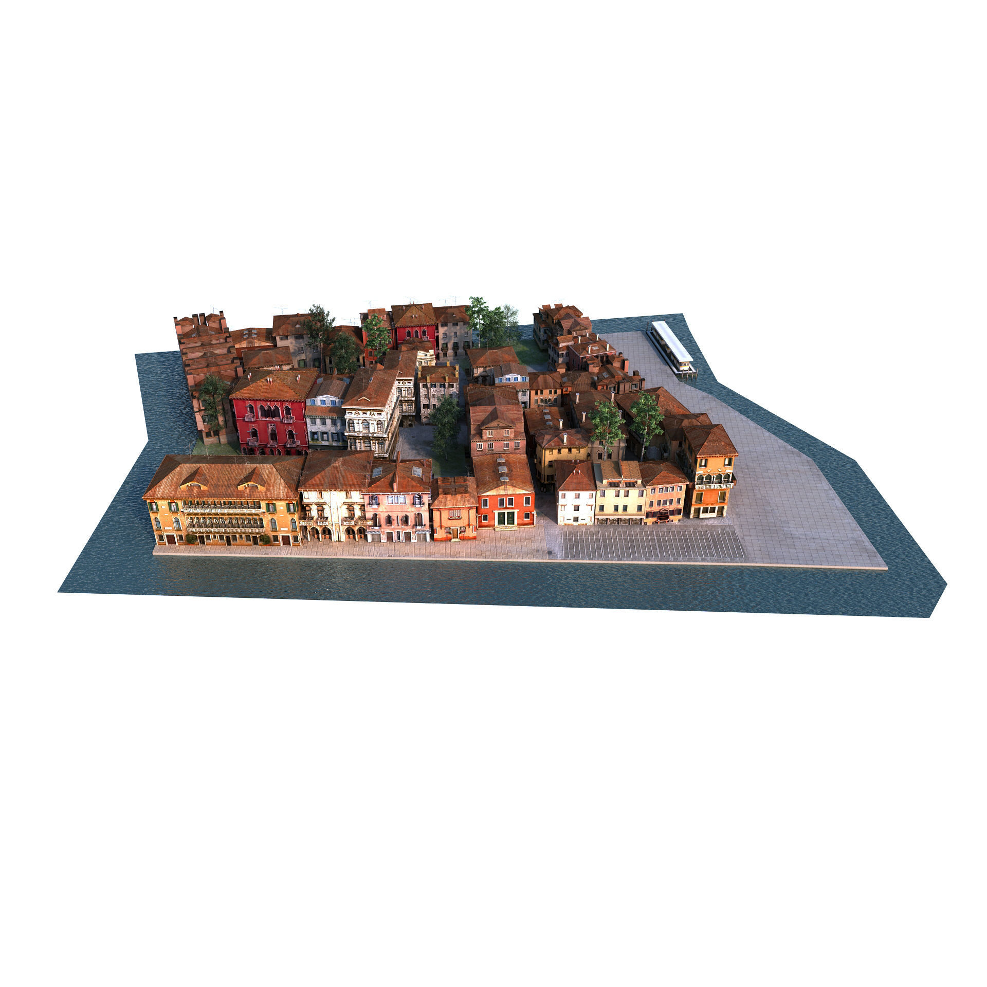 Brazil coast city buildings scene 3D model | CGTrader