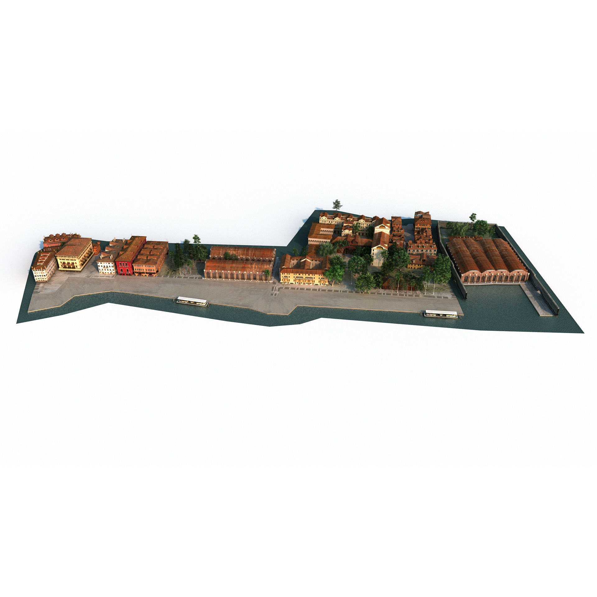 Brazil coast city buildings scene 3D model | CGTrader