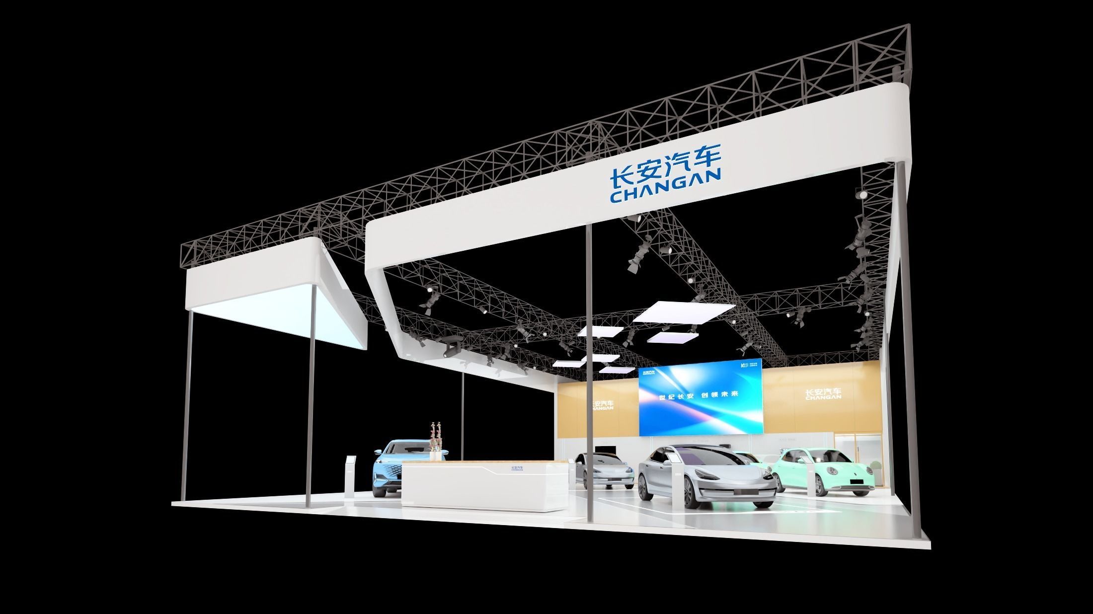 auto booth exhibition 3D model | CGTrader