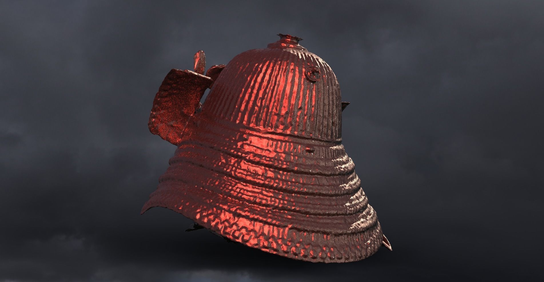 Samurai fantasy helmet horned 3D model | CGTrader