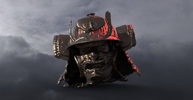 Samurai fantasy helmet horned 3D model | CGTrader
