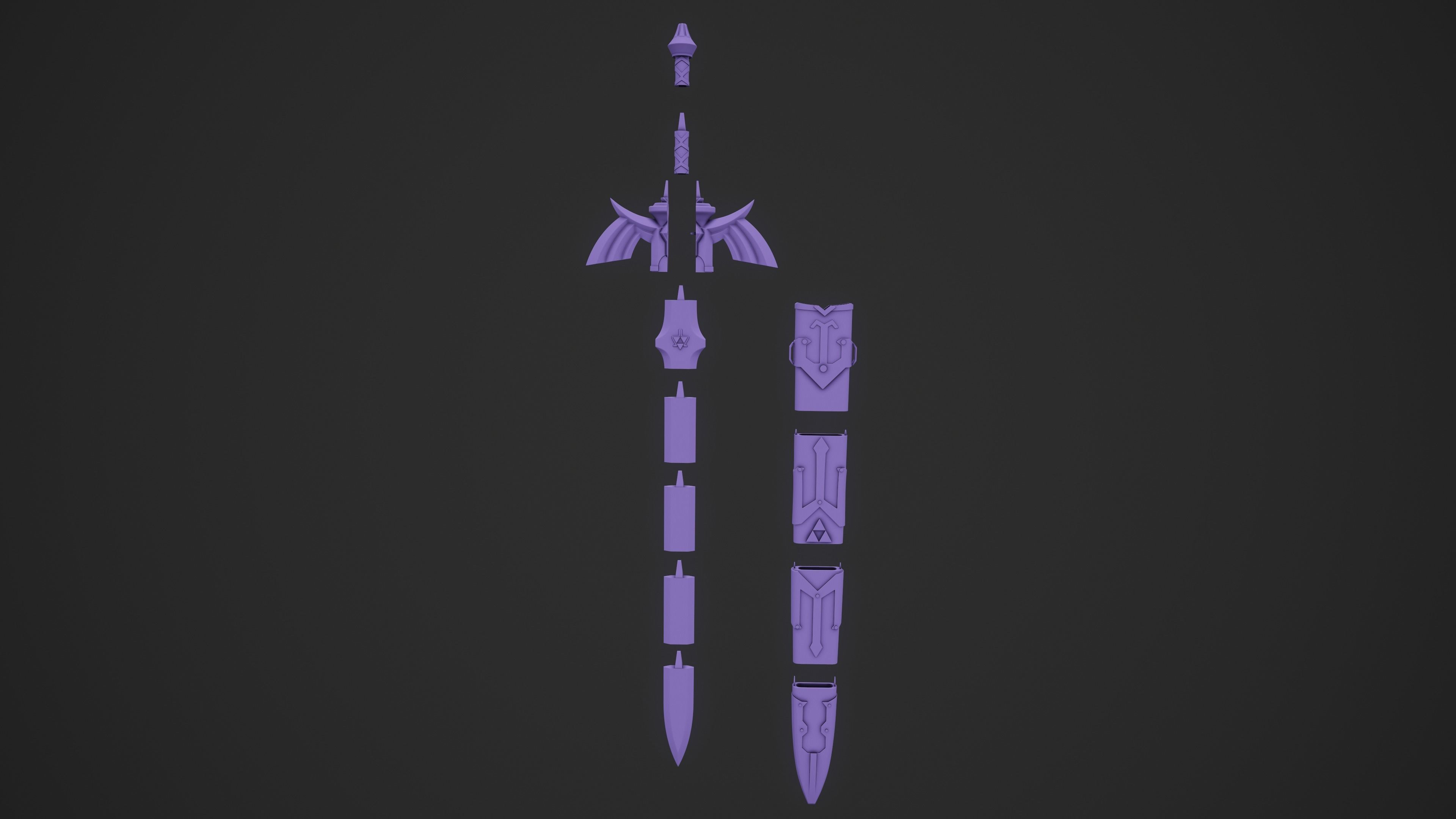 Stylized Master Sword 3D model 3D printable | CGTrader