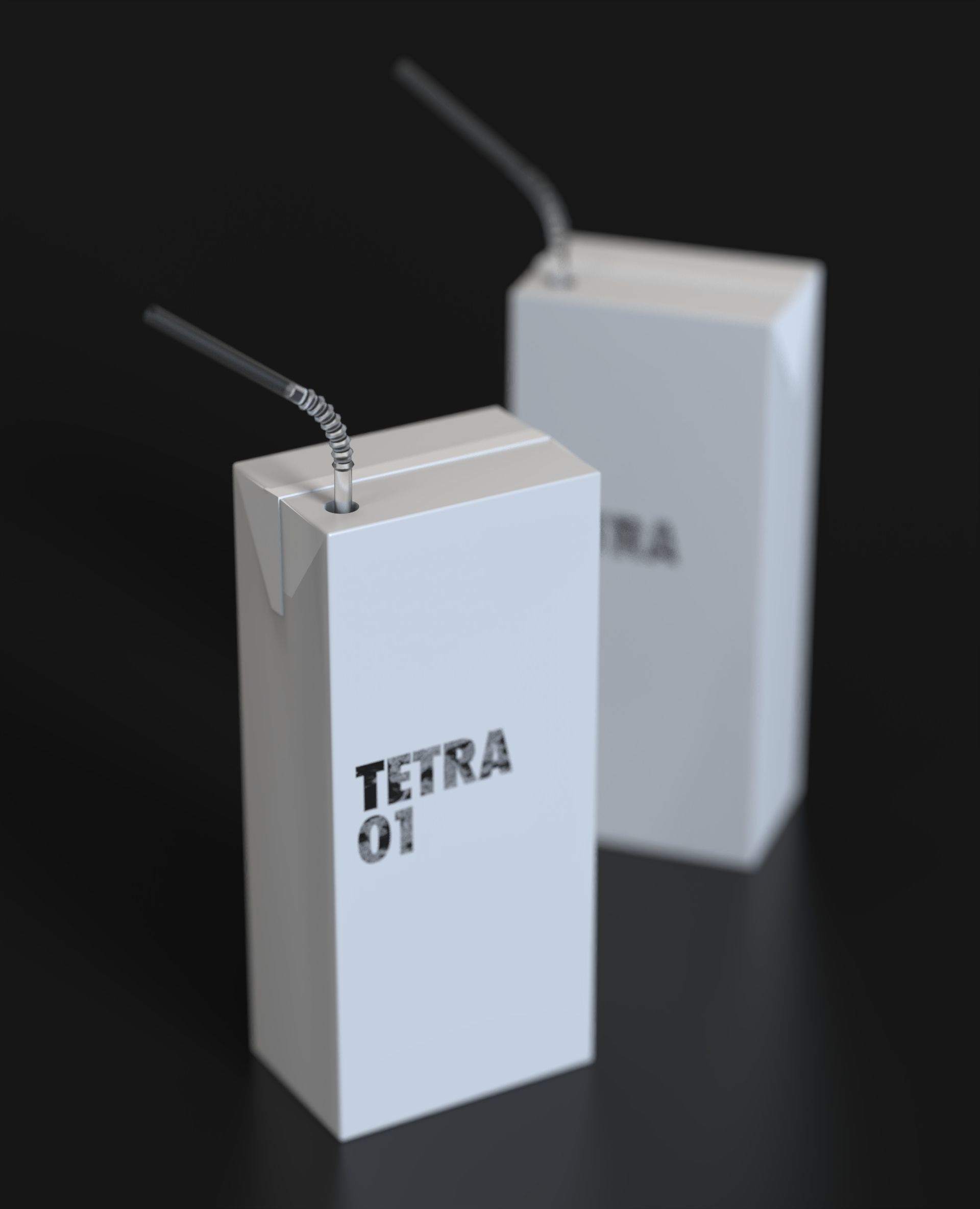 3D model Tetra Pack With Straw VR / AR / low-poly | CGTrader