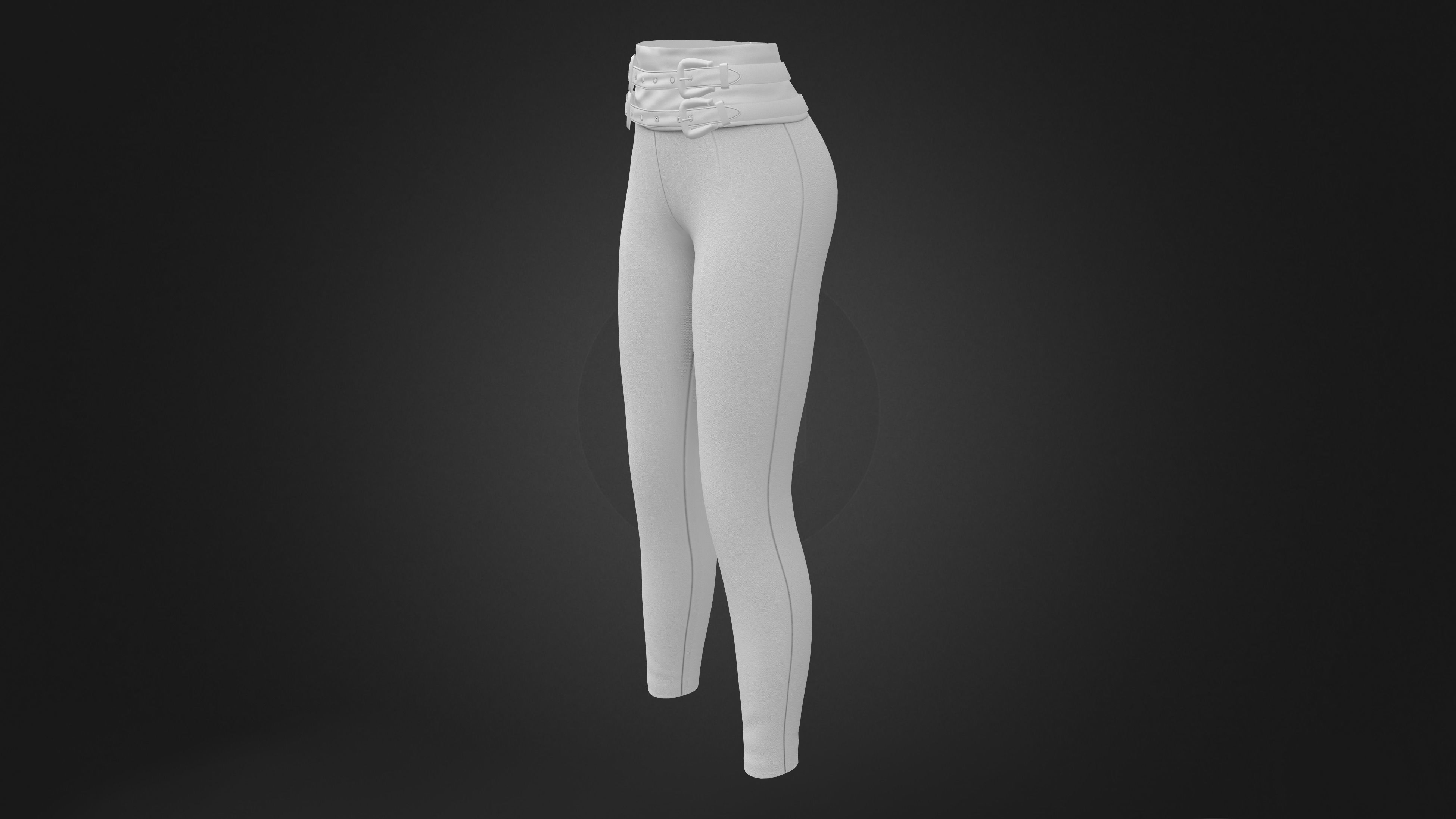 3D model Leather Pants With Belt VR / AR / low-poly | CGTrader