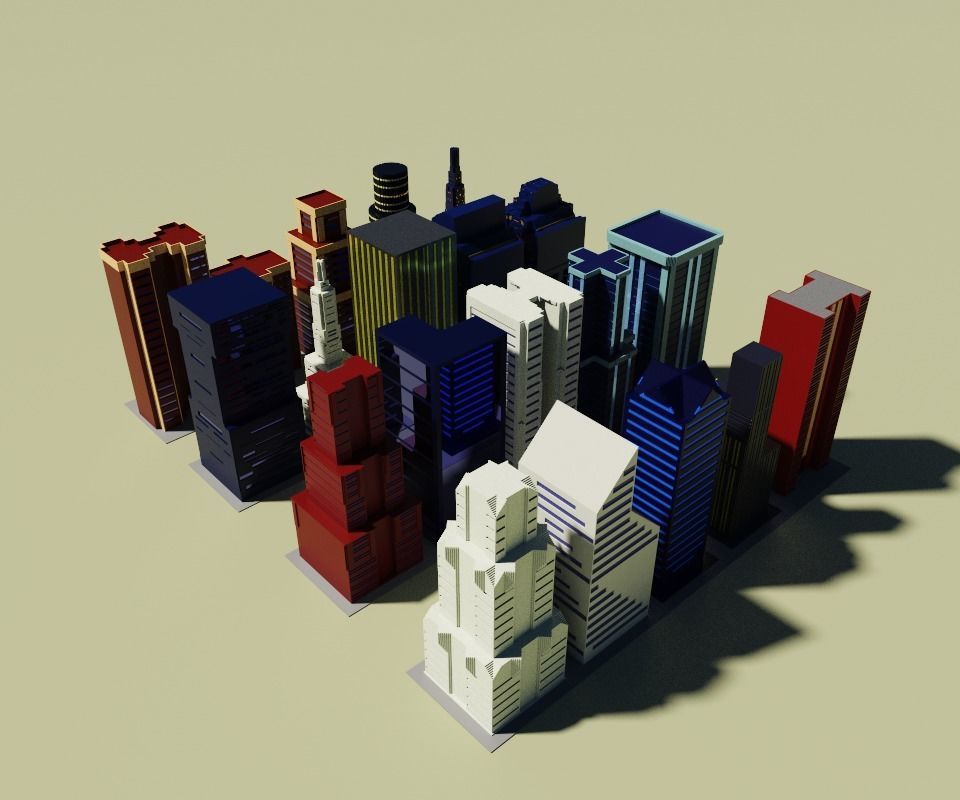 aset voxel city building 3D model | CGTrader